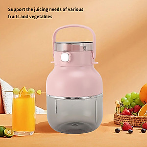 Zerodis Large Capacity Blender Cup, USB Rechargeable, Cordless Convenience, Multi Functional Juicer, Portable and Convenient, Portable Blender Cup, ABS Material, Lithium Battery (Built, Pink