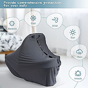 2 Pieces Nursing Covers for Breastfeeding Nursing Blanket Privacy Breastfeeding Shawl Nursing Poncho Scarf with Button for Boys and Girls Seat Infant Car Seat Canopy Cover (Black, Gray)