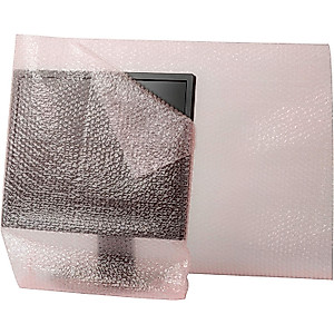 Mighty Gadget Pink Bubble Cushioning Wrap Rolls, 12" x 36’ ft, Perforated Every 12" for Packaging, Shipping, Mailing (AntiStatic)