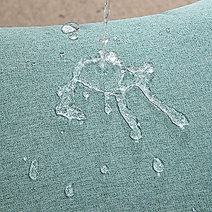 Woaboy Set of 2 Outdoor Waterproof Throw Pillow Covers Decorative Farmhouse Solid Cushion Cases for Spring Bed Sofa Couch Car Living Room Teal 16x16 inch