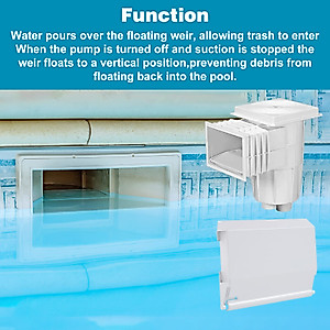 Fuoequl Pool Skimmer Weir Door SP-1082-K Weir Pool Skimmer Inground Fits Models SP1083 SP1084 SP1085 SP1086 SP1075 Skimmer Weir Flap