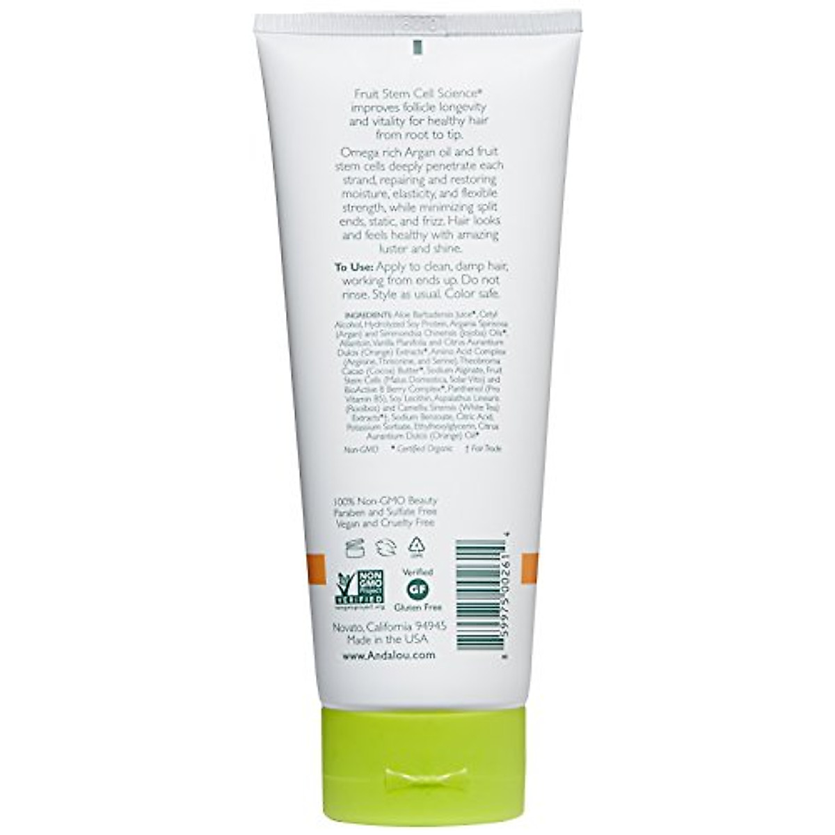 Andalou Naturals Argan Oil Plus LeaveIn Conditioner Fluid, Vanilla, 6.8 Fl Oz