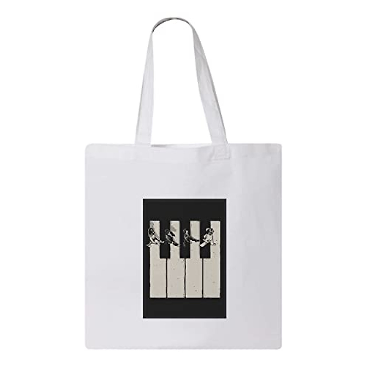 AESTHETIC WALK BY PIANO DESIGN, Reusable Tote Bag, Lightweight Grocery Shopping Cloth Bag, 13” x 14” with 20” Handles