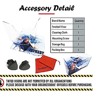 CNPMANT Football Visor, Youth and Adult Football Helmet Viosor. Facial Protection Visor For Football Helmet Accessories, Shock Resistance, Scratch Resistant, UV Block, Reduces Glare, Enhances Clarity.