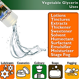 Glycerin Vegetable - 1 Quart (43 oz.) - Non GMO - Sustainable Palm Based - USP - Kosher - Pure - Pharmaceutical Grade - Safety Sealed HDPE Container with resealable Cap