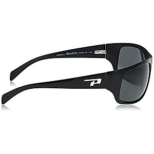 Peppers Sport Polarized Oval Sunglasses, Shiny Black, 66x19x125mm