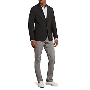 Kenneth Cole Mens Tech Two Button Blazer Jacket, Black, X-Large (Regular)