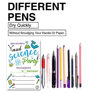 VAHATAN Science Birthday Party Invitations 20 Packs Mad Scientist Birthday Invites With Envelopes Mad Science Invitations