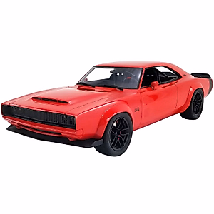1968 Dodge Super Charger Concept Red with Black Tail Stripe USA Exclusive Series 1/18 Model Car by GT Spirit for Acme US036
