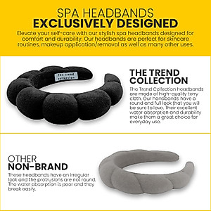 Spa Headband for Washing Face, Makeup, Facial and Skincare. Bubble Skin Care Head Band. Puffy Terry Cloth, Non Slip Get Ready Hairband for Women, Teens, Girls. Cute Hair Accessories.