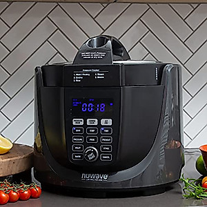 NuWave Duet Pressure Cooker, Air Fryer & Grill Combo Cooker with Removable Pressure and Air Fry Lids, 6qt Stainless Steel Pot, 4qt Stainless Steel