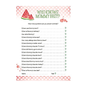 Watermelon Baby Shower Game Who Knows Mommy Best (24-Count)