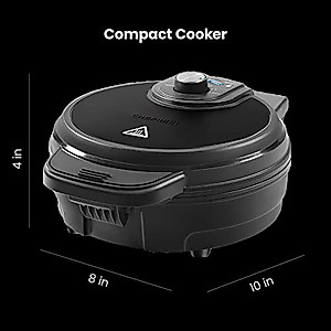 Chefman Anti-Overflow Waffle Maker, Belgian Waffle Iron with Seven Crunch Selector Settings, Mess-Free Moat Catches Excess Batter, Nonstick Electric Single Griddle Mold Makes 6-Inch Round Waffles