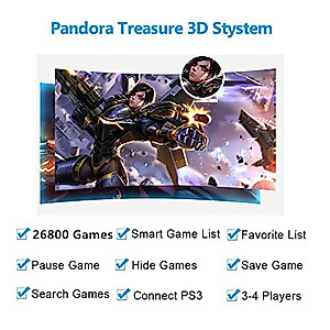 IDYNIREL 3D Pandora Box 40S Arcade Games Console, 26800 Games Installed Arcade Games Machine, 1280x720 Full HD, Search/Save/Hide/Pause Games, Favorite List, Two Separated Joysticks,1-4 Players……