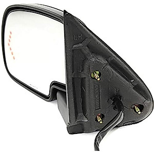 Kool Vue Left Power Heated Mirror Compatible With Chevrolet Silverado 1500 2003-2006 Manual Fold With Signal Light & Puddle Lamp; Without Blind Spot, Memory & Auto-Dimming with 2 Caps Extended Cab