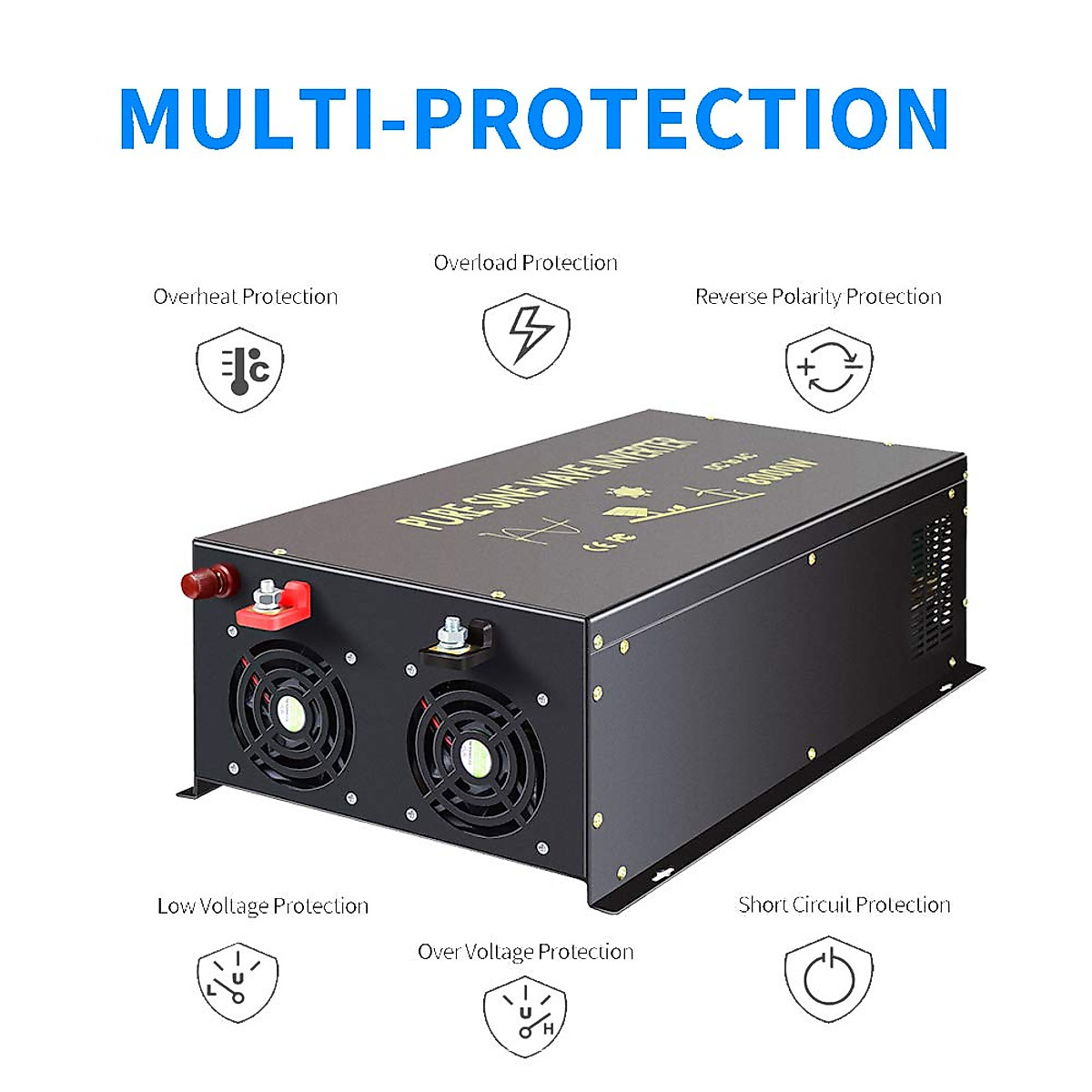 WZRELB 8000W 24VDC to 120VAC Pure Sine Wave Solar Power Inverter Homeuse Car Inverter