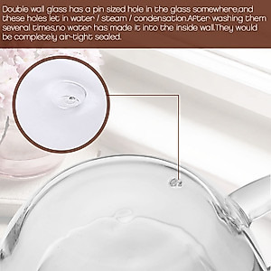 Eccliy 12 Pcs Espresso Cups, 5 oz 160ml Double Wall Insulated Glasses Cappuccino Glass Mugs Clear Coffee Mug Demitasse Cups for Espresso Shot Tea Juice Cappuccino Latte Borosilicate Glassware