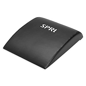 SPRI Ab Mat - Workout Mat Accessory for Abdominal Exercises, Sit-Ups, Crunches, Push-Ups, Core Training, and More - Portable Padded Shaped Mat with Curved Back Support for Toning Abs,Black