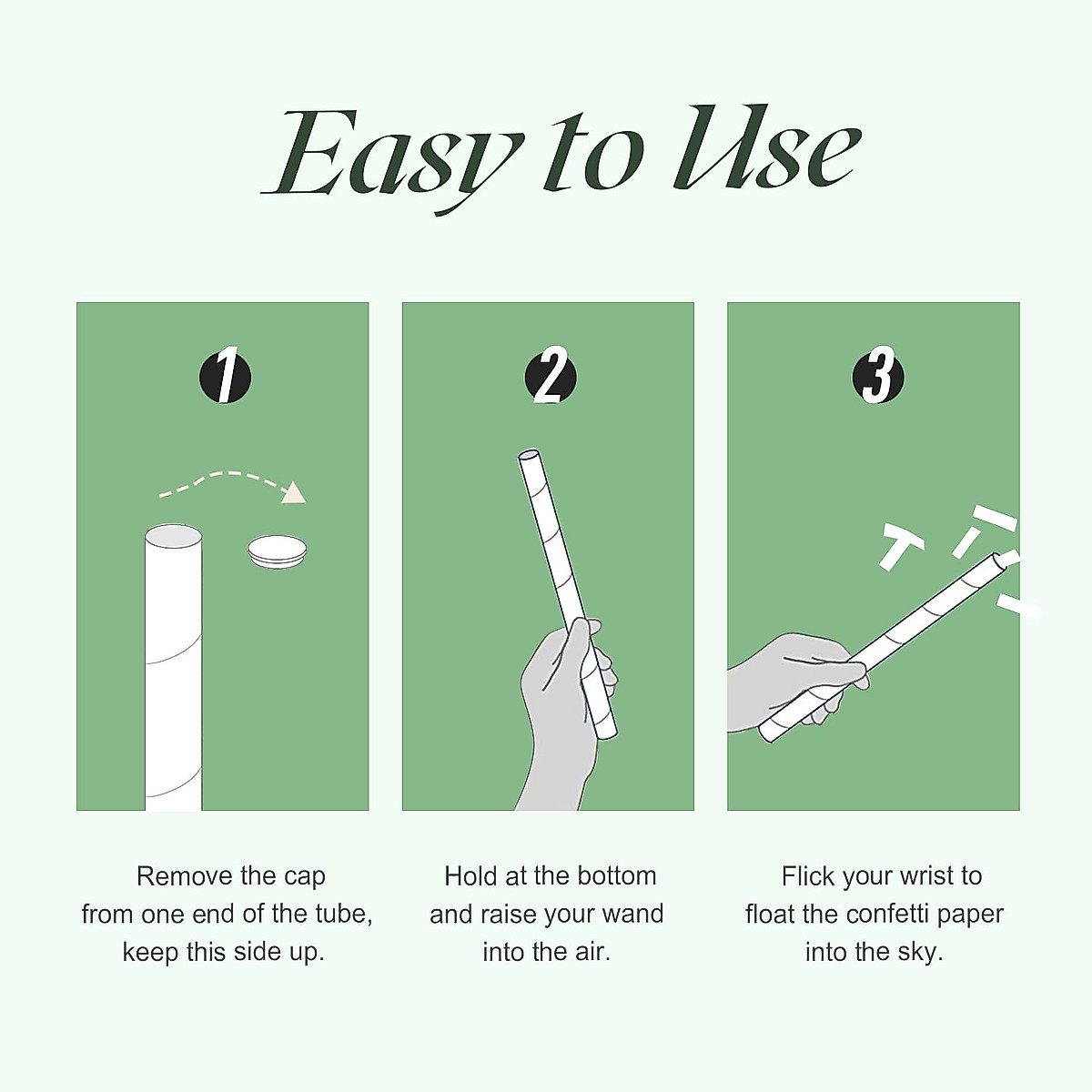 FameFame 10Pack Confetti Wands, Tissue Paper Flick Flutter Sticks for Wedding Celebrations, Anniversary, Birthday Party, Colorful, 7.8inch Confetti Popper