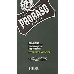 Proraso Eau De Cologne, Cypress and Vetyver, 3.4 Fl Oz