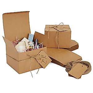 Stockroom Plus Brown Gift Boxes with Lids, Bulk for Wedding Favors, Birthday Party (6x6 In, 25 Pack)