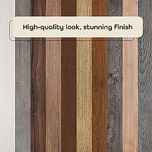 Sterling Vinyl Plank Flooring 2.0mm, 10 Planks - 6" x 36", Medium Oak - No Adhesive Needed, Embossed DIY Flooring - Natural Wood Grain Feel for Kitchen, Dining Room, & Bedrooms by Achim Home Décor