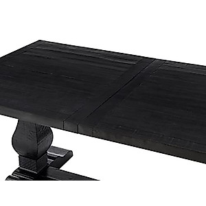 Martin Svensson Home Napa Solid Wood Black Trestle Extendable Leaf Dining Table