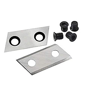 Jwn 2pcs Garden Shredder Chipper Blades Cutters with 4 Screws Nuts Kit 2 Hole Metal Garden Tools Set