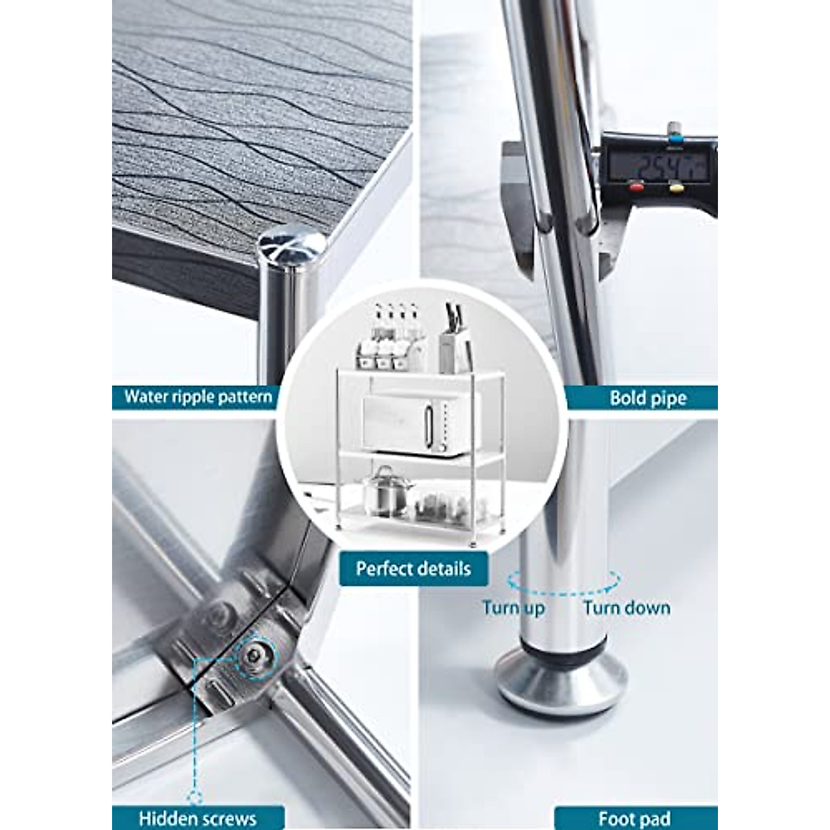 Stainless Steel Shelves 5 Tier Shelf Organizer Kitchen Storage Shelves Garage Shelves Heavy Duty Shelving Garage Shelving Units and Storage Rack Pantry Shelves