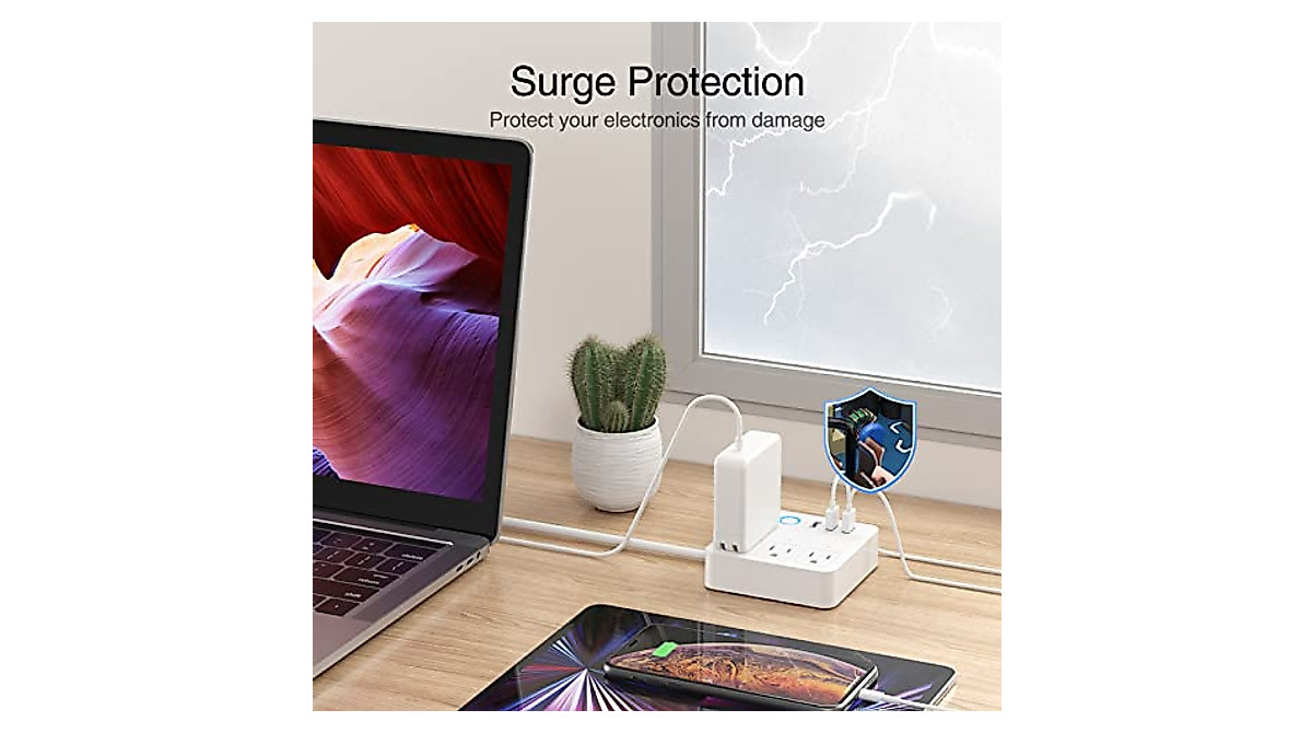 GHome Smart Power Strip: WiFi Smart Outlets, USB & Surge Protection