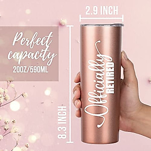 Onebttl Retirement Gifts for Women, Funny Retirement Tumbler 20oz, Retired Gifts for Coworkers, Grandma, Friends - Rose Gold (Retired)