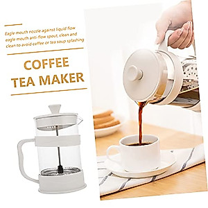FELTECHELECTR Coffee Pot Portable Espresso Small Espresso Maker Teakettle Camping Kettle Press Tea Cold Brew Coffee Maker Coffee Carafe Concentrated Coffee Filter Machine White Plastic