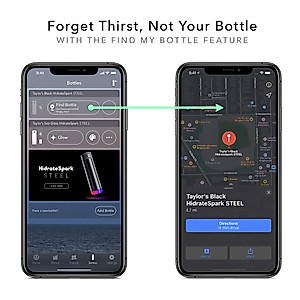 Hidrate Spark PRO Smart Water Bottle – Tracks Water Intake with Bluetooth, LED Glow Reminder When You Need to Drink – Chug Lid, 21oz, Black