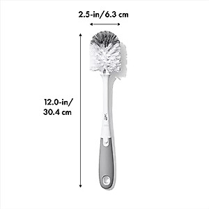 OXO Tot Bottle Brush with Nipple Cleaner, Gray, 1 Count (Pack of 1)