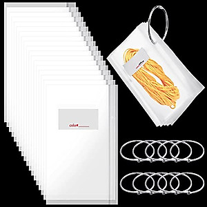 Floss Organizer Bags with 2 Inch Loose Leaf Binder Ring Clips for Index Cards, Embroidery Floss Storage Book Rings Metal Rings for Thread Flash Cards (200 Pcs)