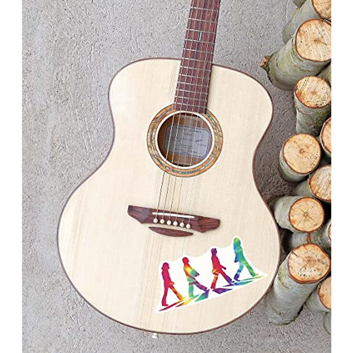 Beatles Abbey Road Sticker Crosswalk Decal Merchandise Memorabilia Album Record Iconic Band Pepper Vinyl Sticker | Premium Quality | 7-Inches | S041 (White-Tiedye)