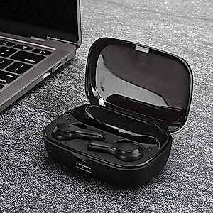 Zopsc Digital Display Bluetooth Earphone IPX4 Life Grade Waterproof Black Wireless Earbuds Intelligent in-Ear Sports Headphone(Black)