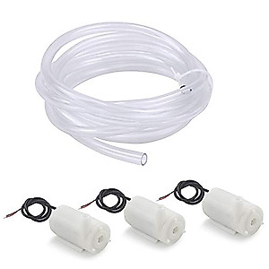 WayinTop 3pcs Mini Water Pump DC 3V 5V Micro Submersible Motor Pump + 3M Clear Vinyl Tubing Flexible PVC Tubing for Fish Tank Fountain Aquarium Garden Plant Flower