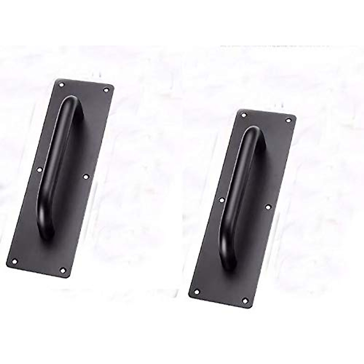 SUYA 12 Inches Push Pull Door Handles Premium Commercial Sliding Barn Door Handle Pull and Push Plate Hardware Set for Front/Back Door/Mark/Restaurant/High Traffic Areas,Matte Black Finished(2pcs)