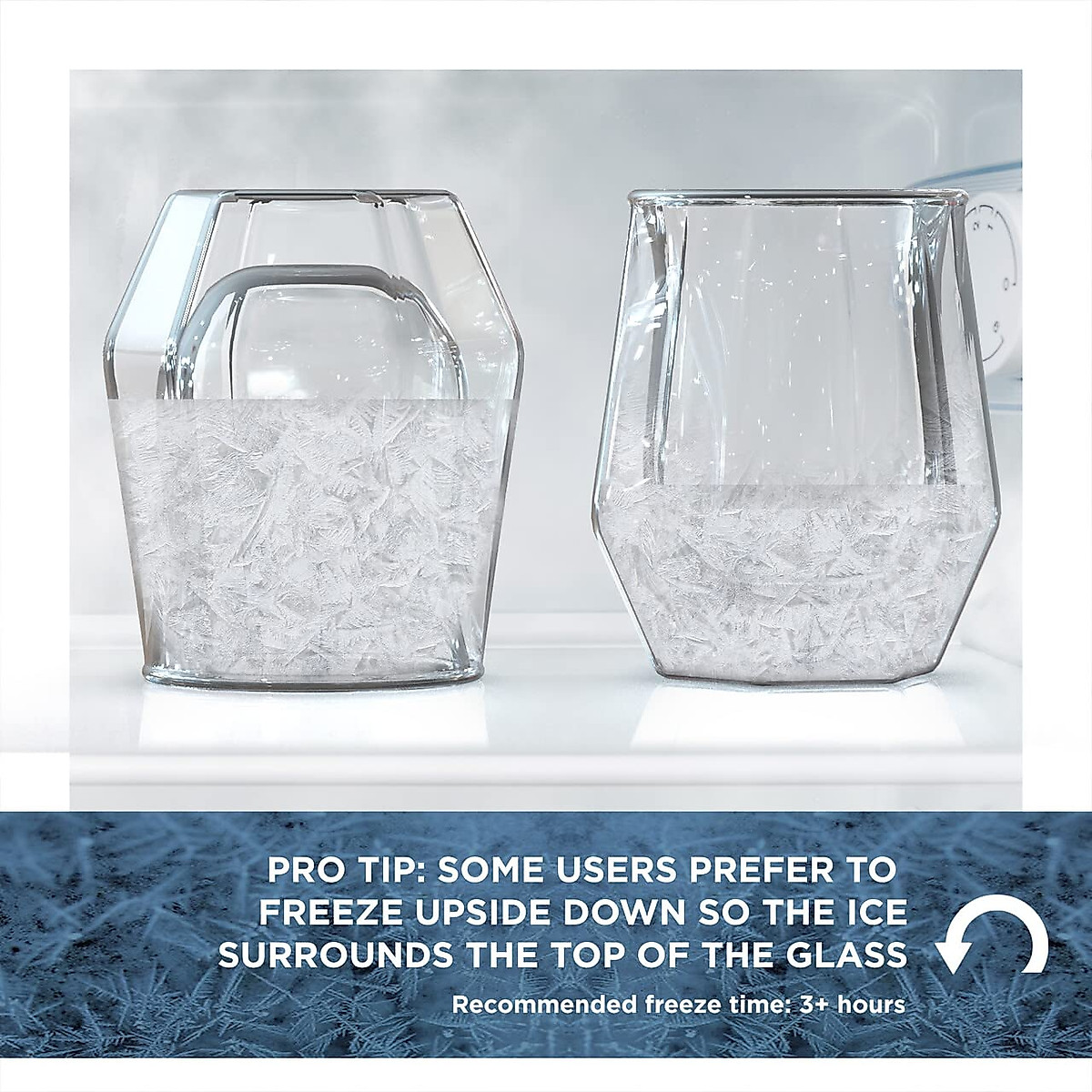 Unique Whiskey Gift for Men, Freezer Chiller Glass (Double Wall) Freezable 7oz Scotch n' Bourbon Ice Cup, Gift for Christmas/Birthday (Gift Boxed)