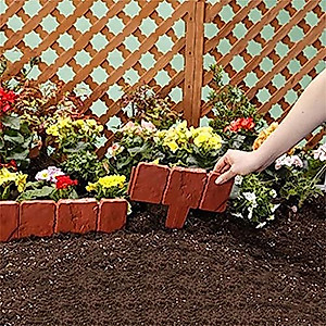 WUDILU 20Pcs Edging Cobbled Stone Fencing Garden Fence Effect Plastic Lawn Plant Border Decorations