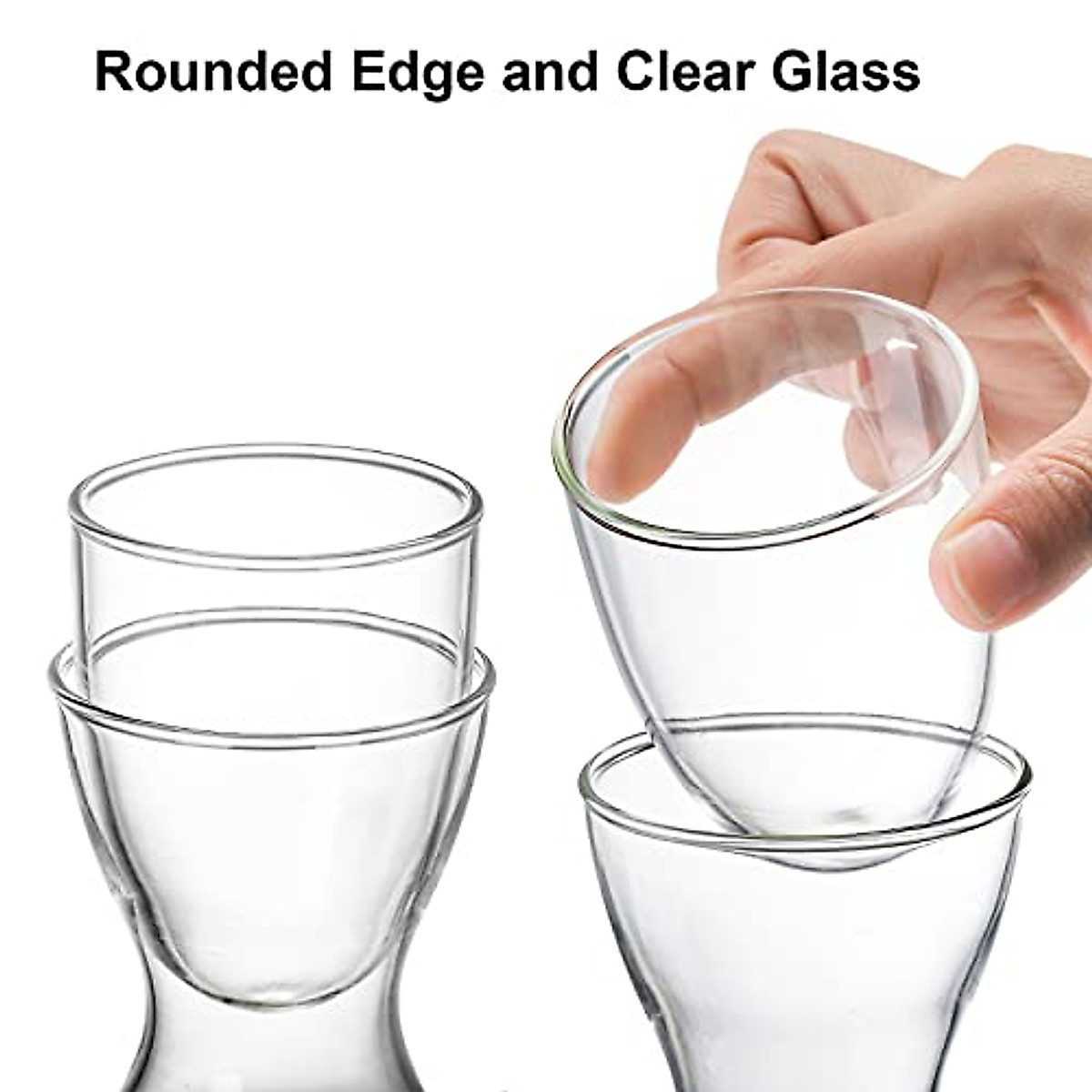 Mezchi 2 Pack Bedside Water Carafe Set with Tumbler Glass Set, 21 Oz Mouthwash Dispenser, Glass MouthWash Bottle, Clear Mouth Wash Container for Bathroom, Nightstand