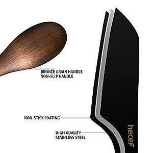 hecef Cheese Knife Set of 3, Bronze Grain Multipurpose Cheese Knife, Retro Cheese Knife, Set Includes Pronged Knife, Hard Cheese Knife & Chisel Knife, Black, Excellent Gift, with Gift Box