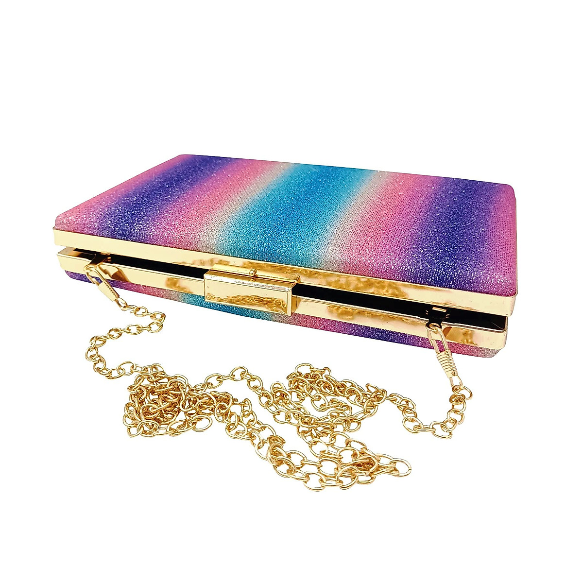 HUAI CHAO Women's Colorful Glitter Clutch Purse Party Prom Holiday Bag Evening Handbag Deep