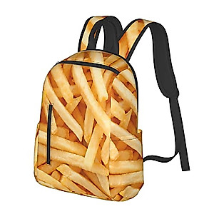 French Fries Backpack For Girls Boys School Bag,Funny Food Pattern Casual Laptop Backpack College School Book Bag Travel Daypack For Teens