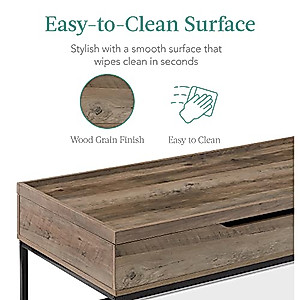 Best Choice Products 44in Lift Top Coffee Table, Large Adjustable Elevated Tabletop Furniture for Living Room, Office, Bonus Room w/Tray Edge Surface, Wood-Grain Finish, Hidden Storage - Gray Oak