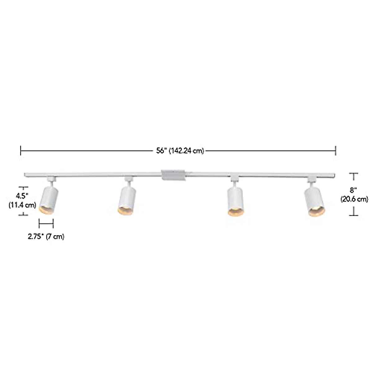 Globe Electric 59740 Tribeca 4-Light 56" Track Lighting Kit, Matte White