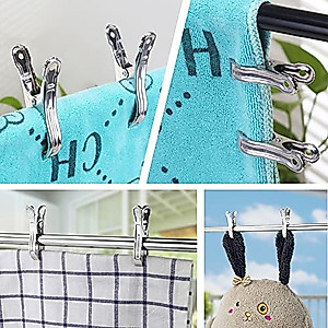 30 Pcs Stainless Steel Clips,DanziX 2.1-Inch 3.6-Inch Clips for Netting Plant Cover Greenhouse Frame Clothes Towel Quilts