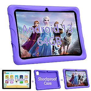 COLORROOM Android 13 Tablet for Kids 10inch Kids Tablet 64GB 512GB Expand Parental Controls, Learning & Play, Dual Camera, WiFi, Bluetooth, 1280 * 800 Touch Screen, Games Tableta with YouTube