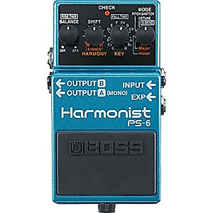 Boss PS-6 Harmonist Bundle with 10ft Instrument Cable, 6in Patch Cable, and Picks